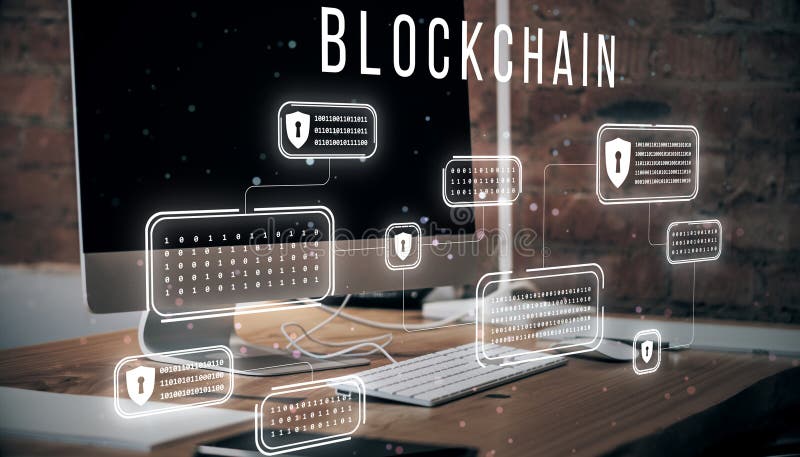 Blockchain Concept with Holographic Data Protection Elements on a ...