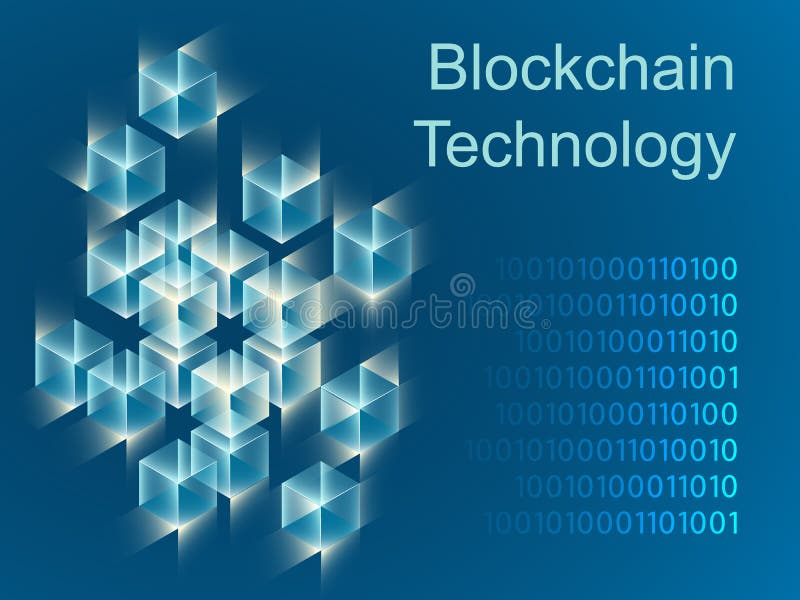 Blockchain Concept Slider Banner Design Stock Illustration ...
