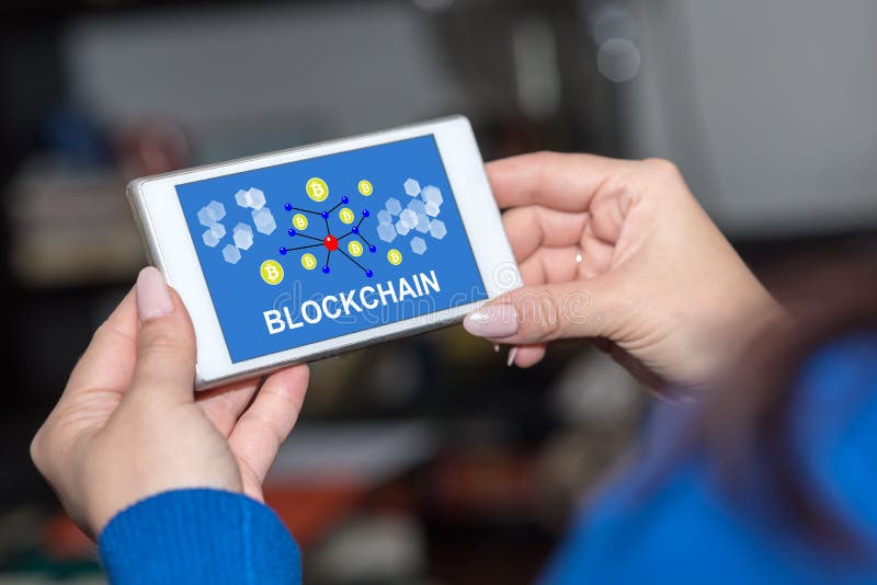 Blockchain Concept on a Smartphone Stock Image - Image of business ...