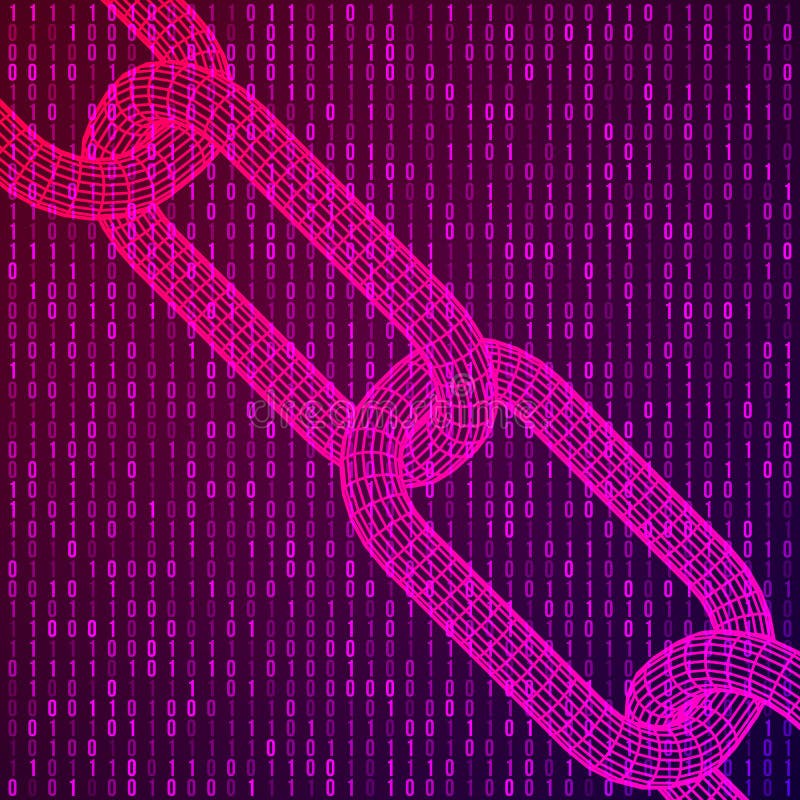 Blockchain Binary Computer Code Stock Vector - Illustration of ...