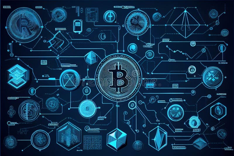 Blockchain and Cryptocurrencies. AI Generated Stock Illustration ...