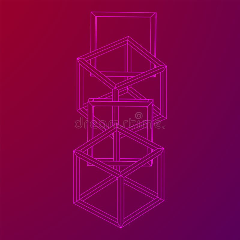 Blockchain cube chain stock vector. Illustration of concept - 187323531