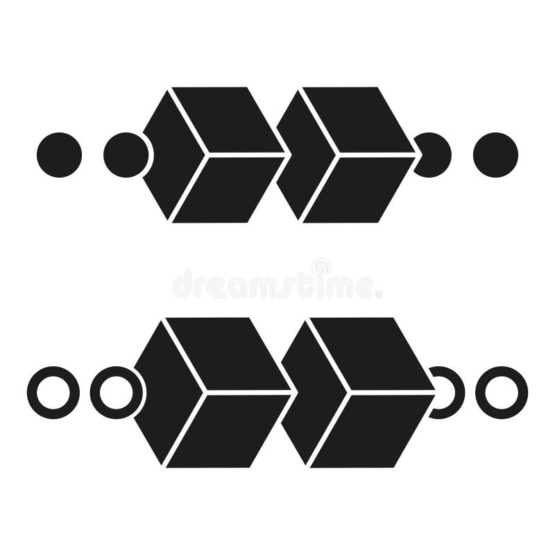 Blockchain Cube Icons. Black and White. Vector Technology Symbols ...