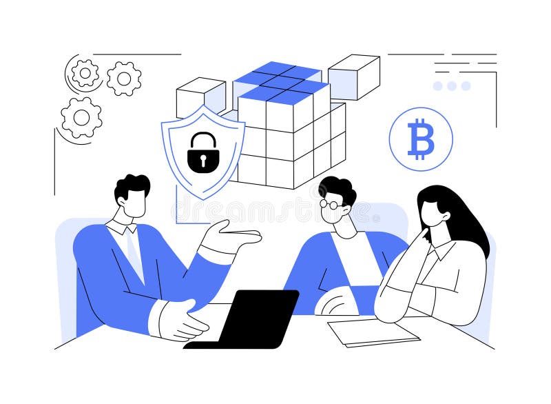 Blockchain Cybersecurity Abstract Concept Vector Illustration. Stock ...