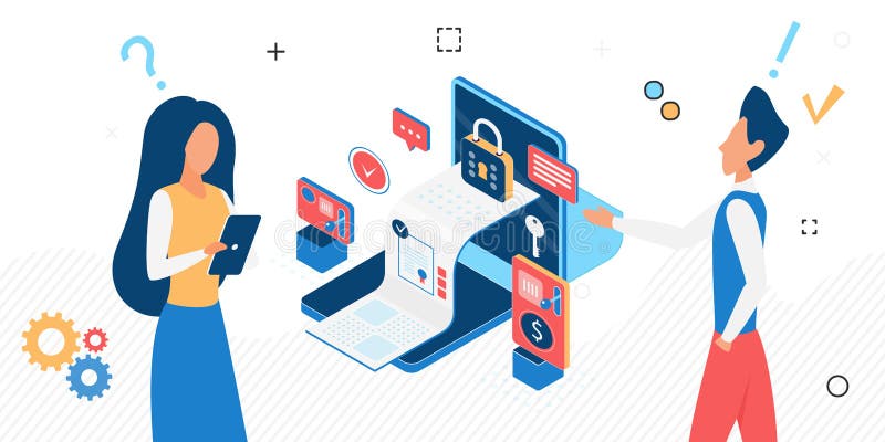 Cybersecurity Framework Brochure Template Stock Vector - Illustration of linear, company: 195905339