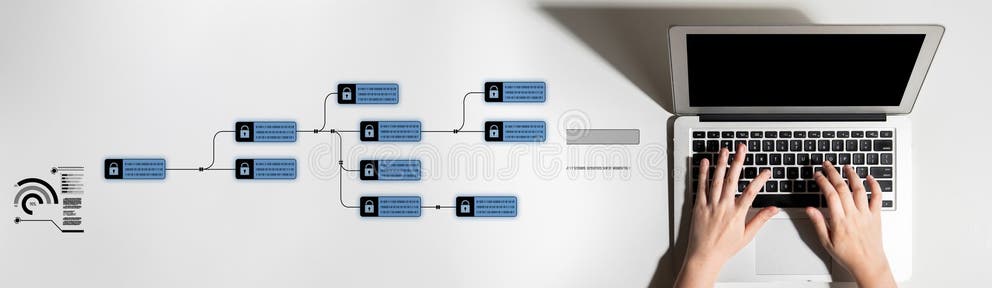 Blockchain Data Structure and Cryptographic Security Chain Latch Stock ...