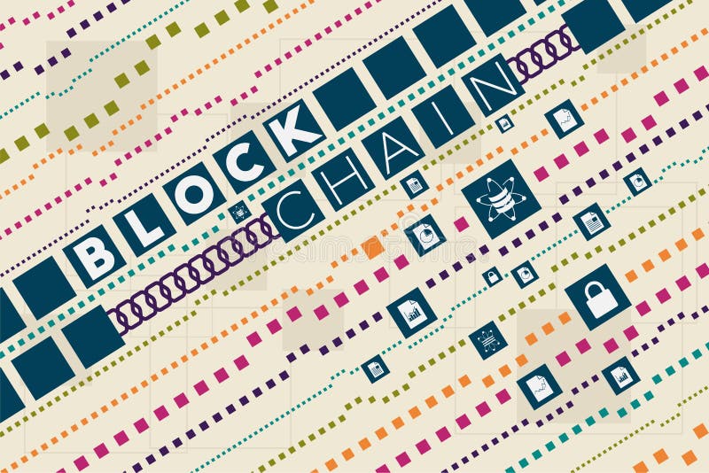 Blockchain Concept with Digital and Electronics Font Style. Stock ...