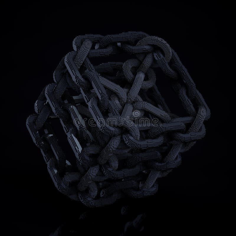 Blockchain digital chain stock illustration. Illustration of geometric ...