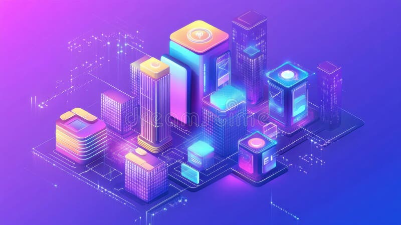 Blockchain Ecosystem Visualized with Futuristic Design and Technology ...