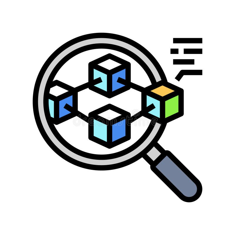 Blockchain Explorer Decentralized Application Color Icon Vector ...