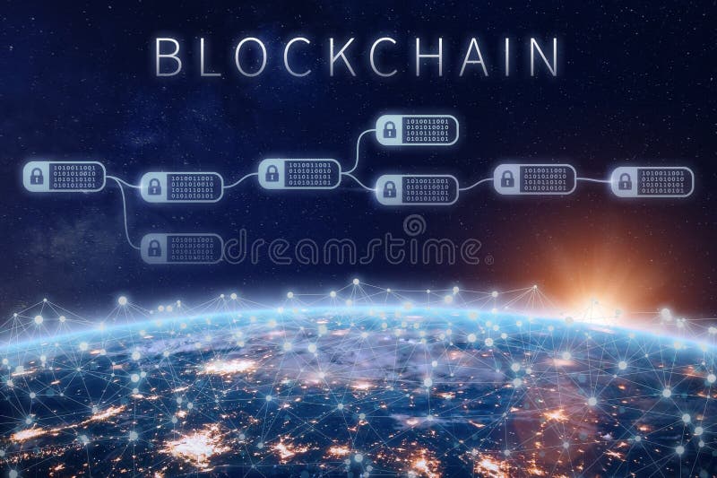 Blockchain Financial Technology Concept, Network Encrypted Chain of ... Blockchain Financial Technology Concept, Network Encrypted Chain of ...