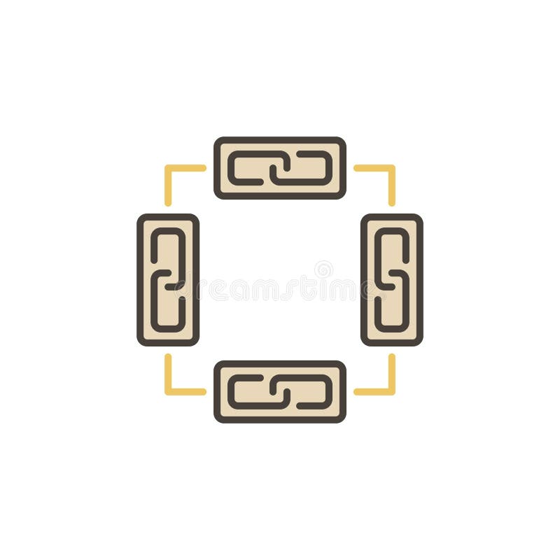 Blockchain Icon - Vector Chain in Blocks Colored Symbol Stock Vector ...
