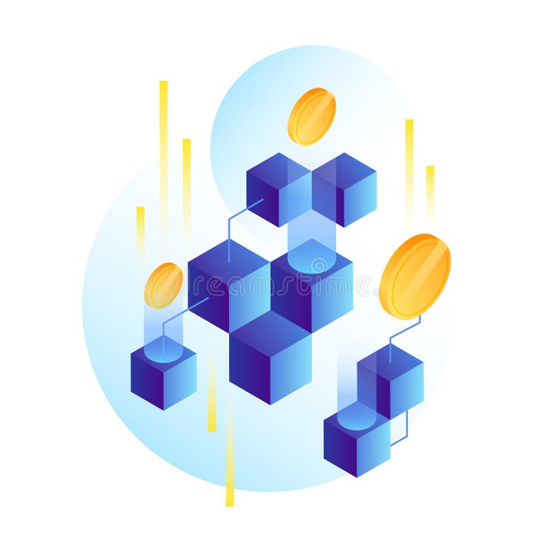 Blockchain Illustration. Digital Money Stock Vector - Illustration of ...