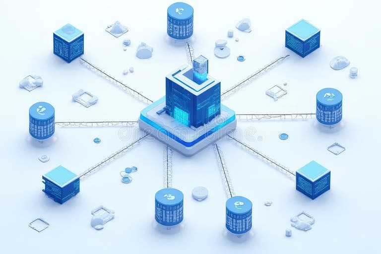 Blockchain Infrastructure and Crypto Networking Diagram Stock ...