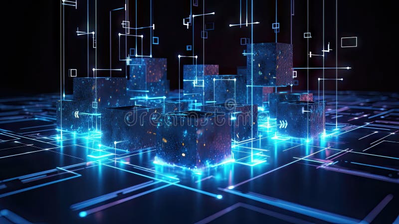 Blockchain Interaction Transaction Concept: Captivating Image of Secure ...