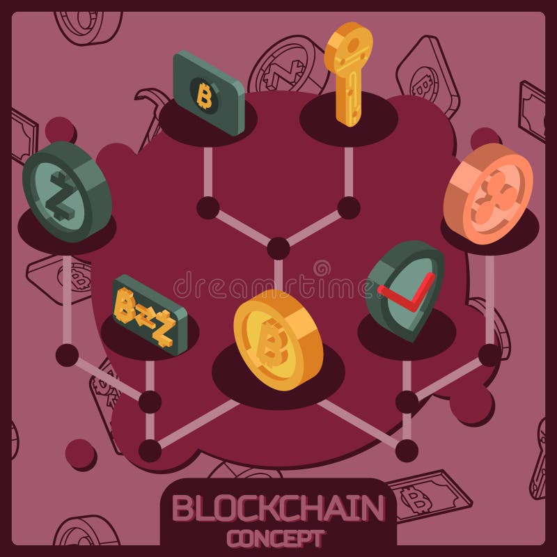 Blockchain Isometric Concept Stock Vector - Illustration of block ... Blockchain Isometric Concept Stock Vector - Illustration of block ...