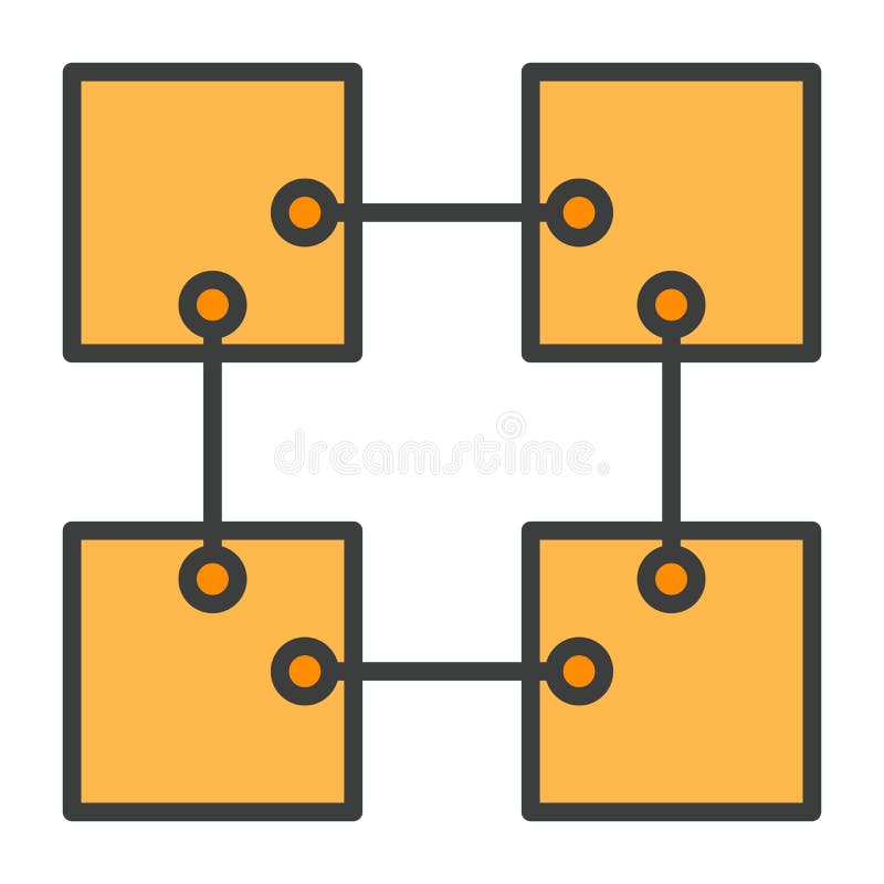 Blockchain Node Line Icon. Vector Simple Minimal 96x96 Pictogram Stock ...