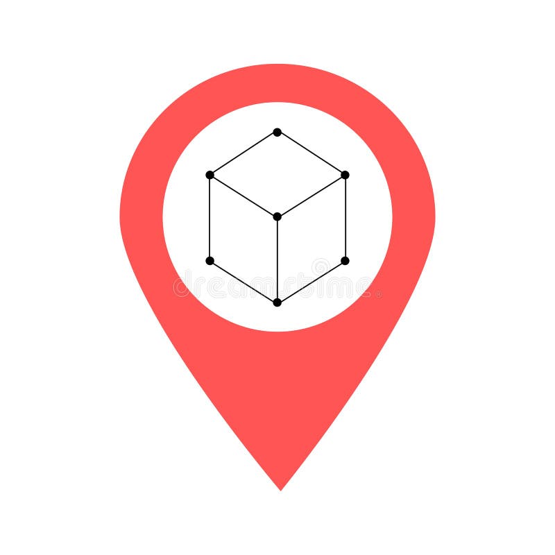 Blockchain Location Map Pin Pointer Icon. Element of Map Point for Mobile Concept and Web Apps ...