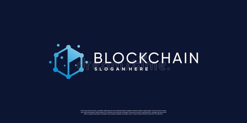Blockchain Logo Abstract with Creative Cube Concept Premium Vector ...