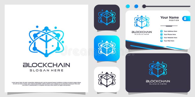 Blockchain Logo Design with Creative Element Premium Vector Editorial ...