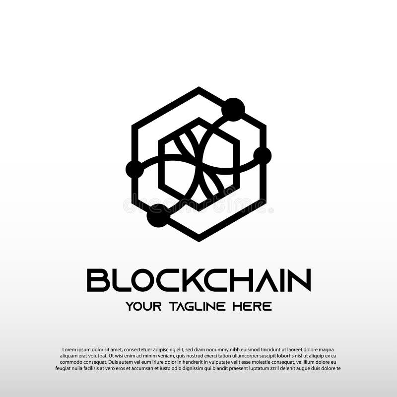 Blockchain Logo with Line Art Concept. Future Technology Sign or Symbol ...