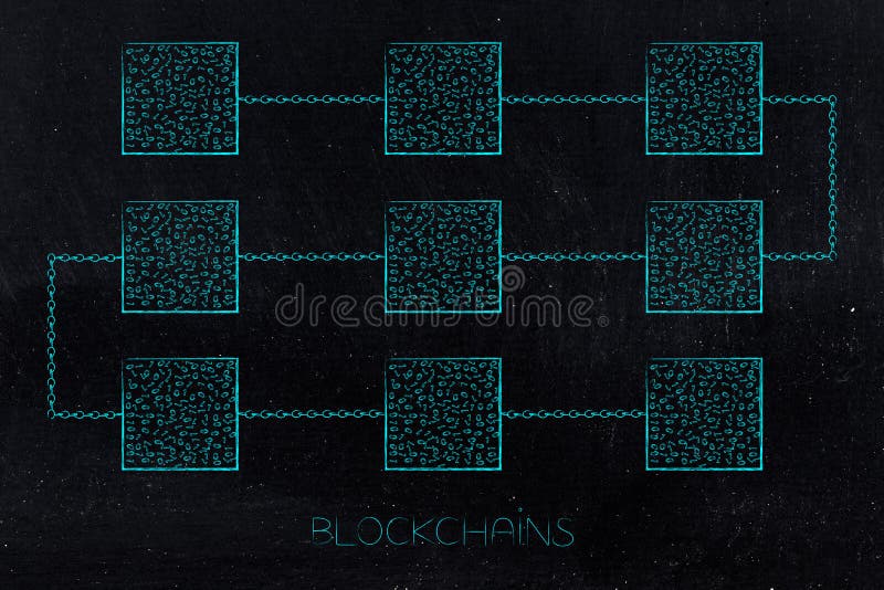 Blockchain Made Of Lines Of Cubes With Binary Code Data Inside A Stock Image Image Of Earn 0127