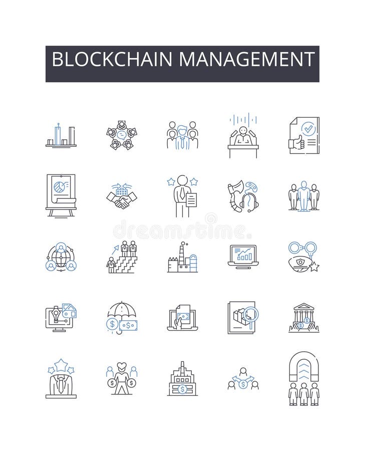 Blockchain Management Line Icons Collection. Cryptocurrency Investment ... Blockchain Management Line Icons Collection. Cryptocurrency Investment ...