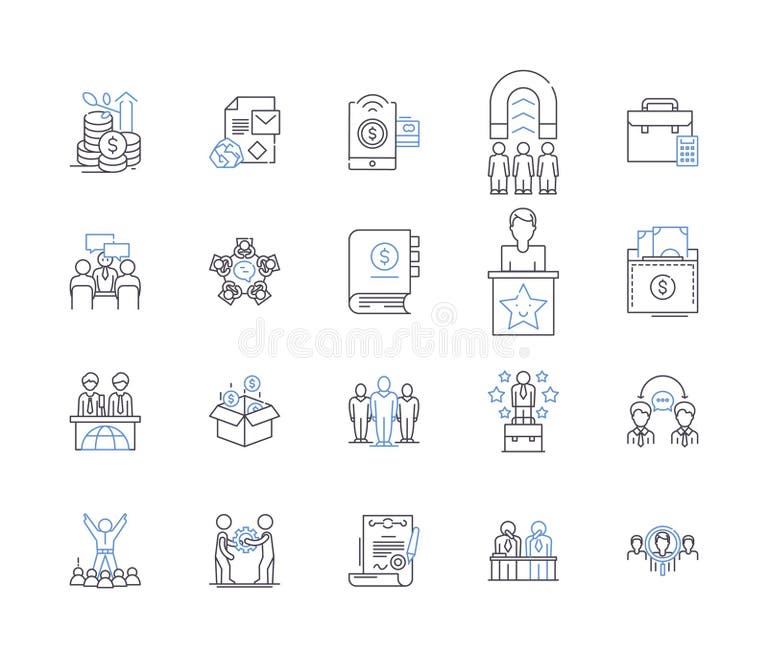 Blockchain Management Outline Icons Collection. Blockchain, Management ...