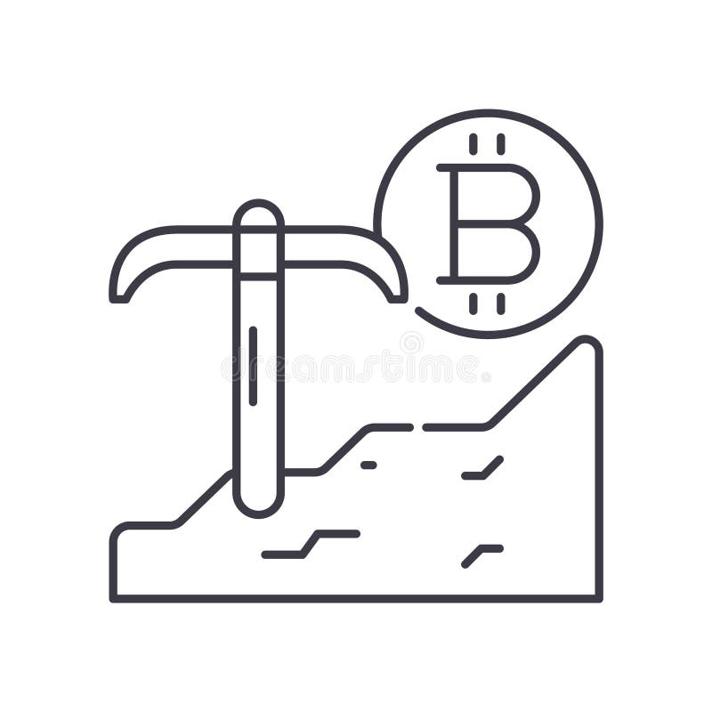 Blockchain Mining Icon, Linear Isolated Illustration, Thin Line Vector ...