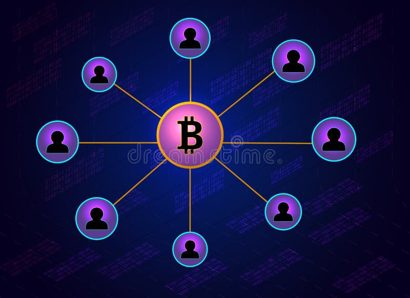 Circle Blocks Connection with Each Other and Shapes Crypto Chain. Stock ...