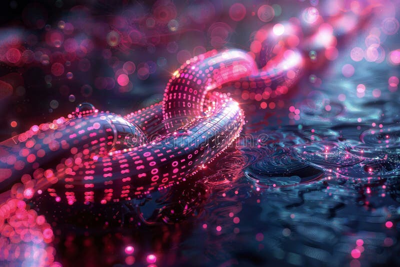 Neon Cyberspace: Abstract Digital Network, Generative Ai Stock ...