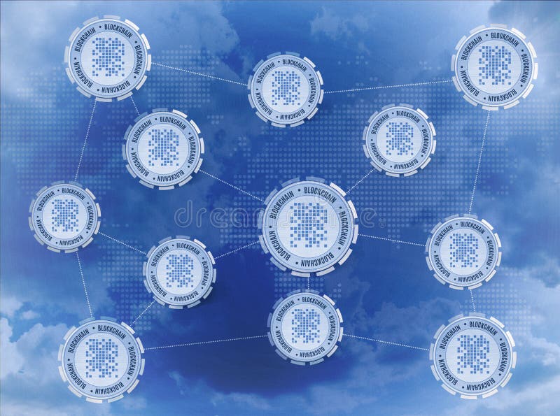 Blockchain Network Concept Stock Illustration Illustration Of Bank 112803525