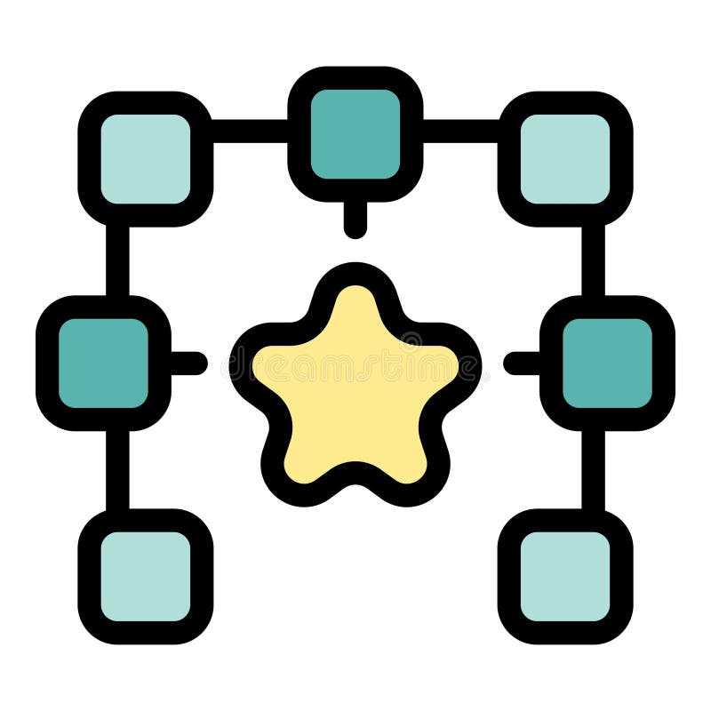 Blockchain Network Connecting Around a Star Icon Stock Vector ...