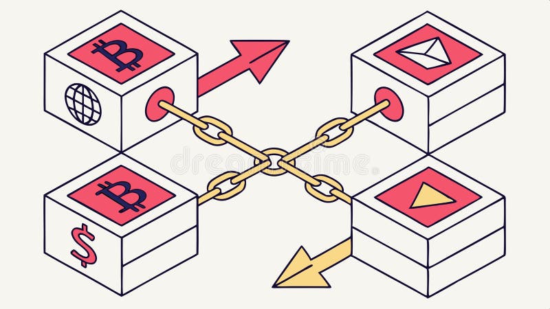 Blockchain Network with Dollar Signs, Cryptocurrency Concept Vector ...