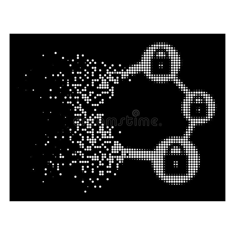 White Dispersed Dotted Halftone Blockchain Network Icon Stock Vector ...