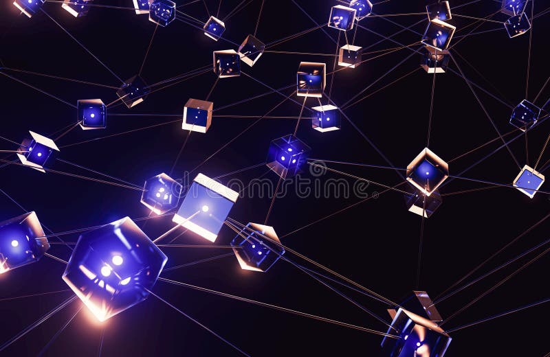 Blockchain Network stock illustration. Illustration of data - 235783714
