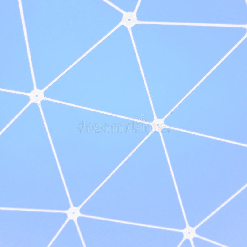 Blockchain Network and Internet. White Lines and Connected Dots on a ...