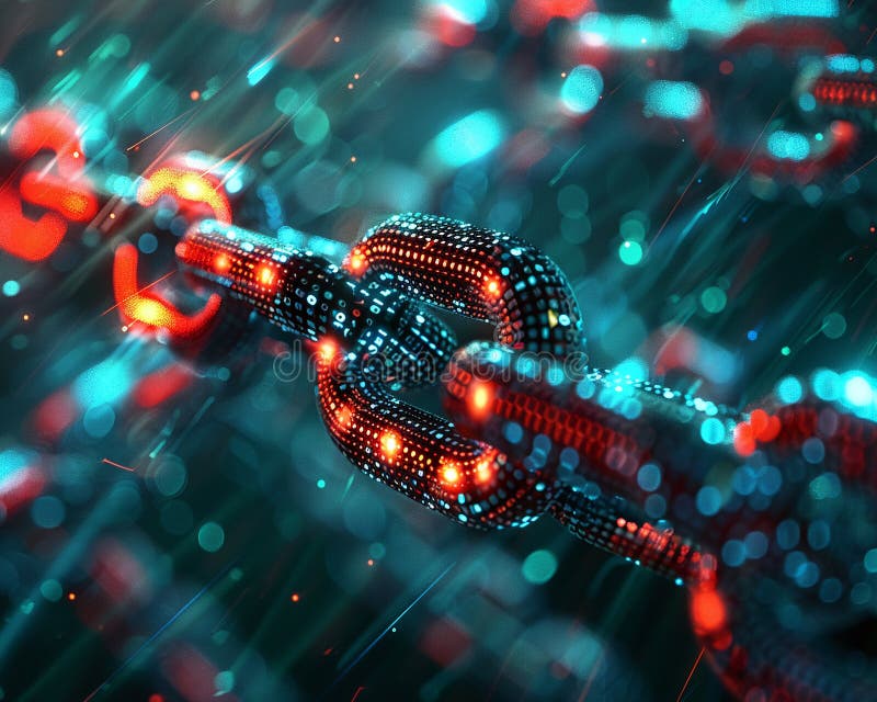 A Blockchain Network Sprawls Like a Digital Web, Nodes Connecting and ...