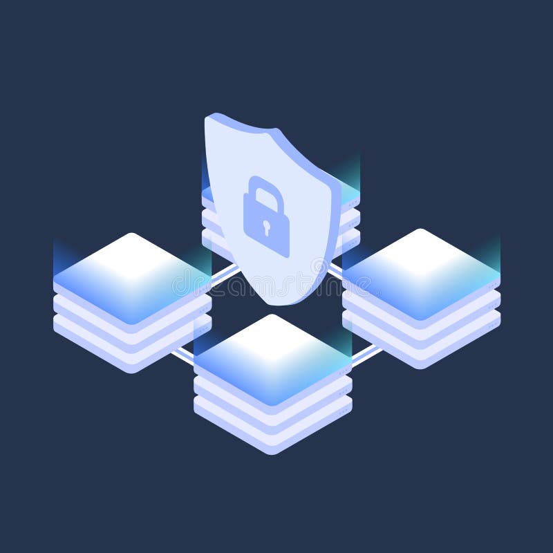 Blockchain Network Technology Futuristic Hub Vector Business Template. Modern Background with ...