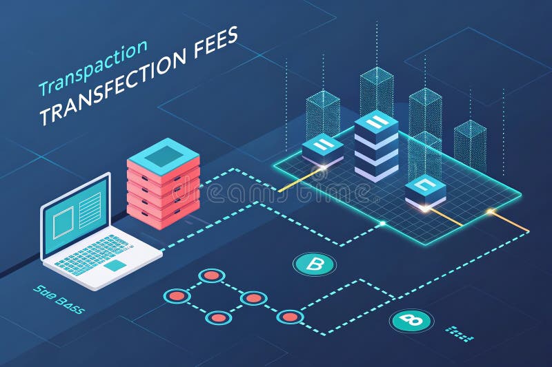 Blockchain Network Transaction Fees Graphic, Illustrating Digital Data ...