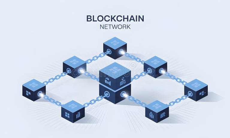 Blockchain Network Visualization Stock Illustration - Illustration of ...