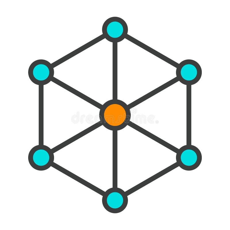 Blockchain Node Line Icon. Vector Simple Minimal 96x96 Pictogram Stock ...