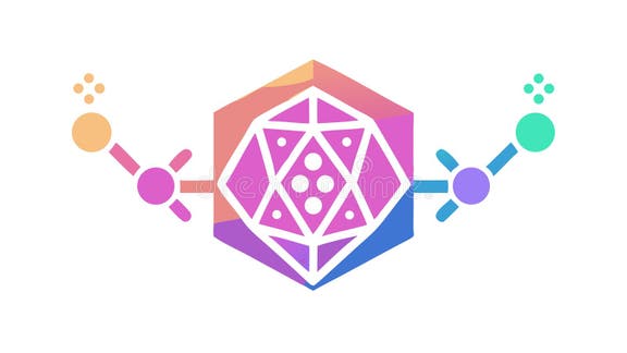 Blockchain Polygon with Interconnected Nodes Network Structure Vector ...