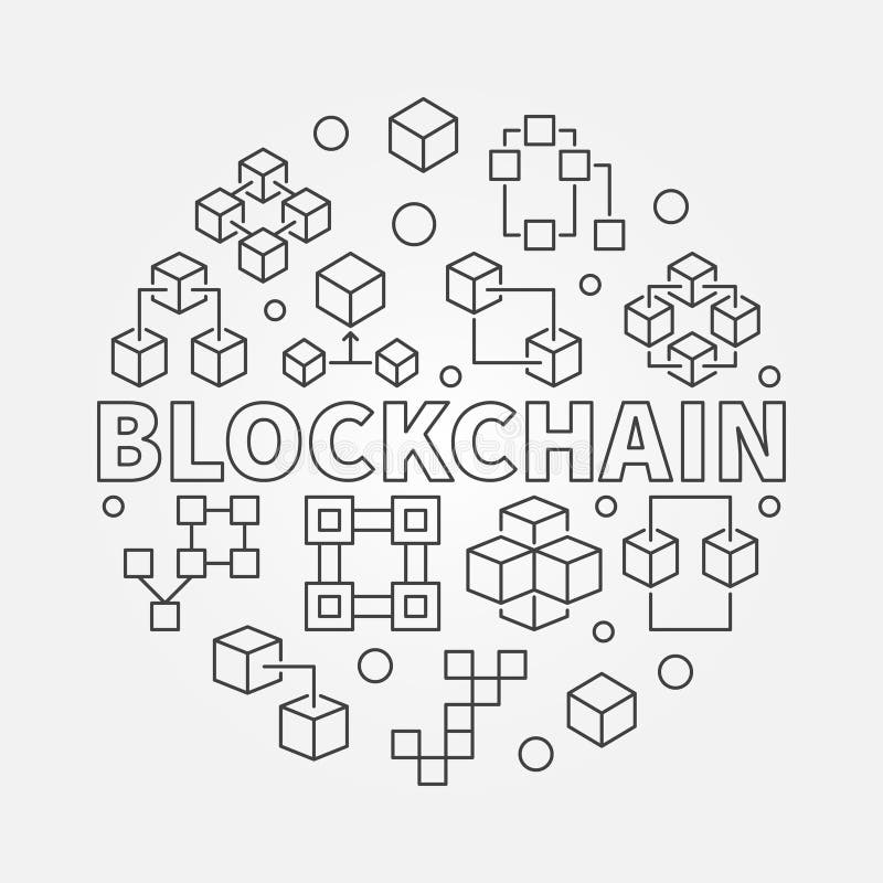 Blockchain Round Concept Blue Vector Illustration Stock Vector ...