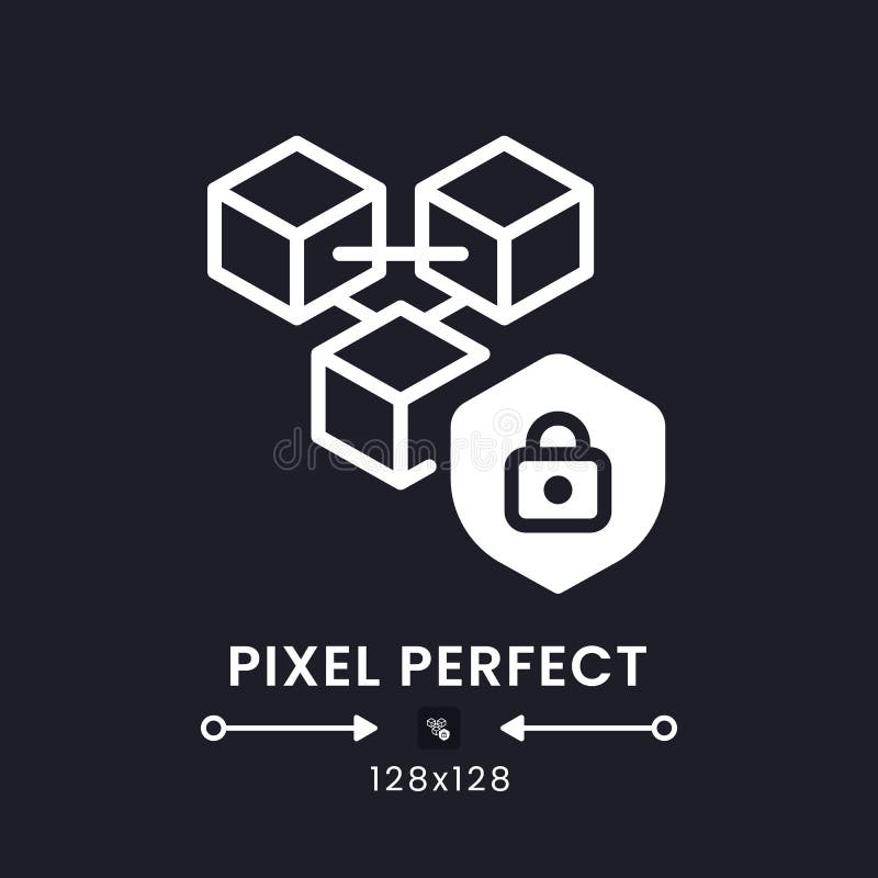 Blockchain Security White Solid Desktop Icon Stock Vector - Illustration of pictogram ...