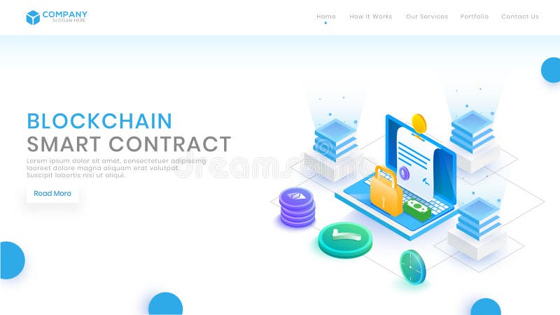 Blockchain or Smart Contract Website Page Design with Online Money ...