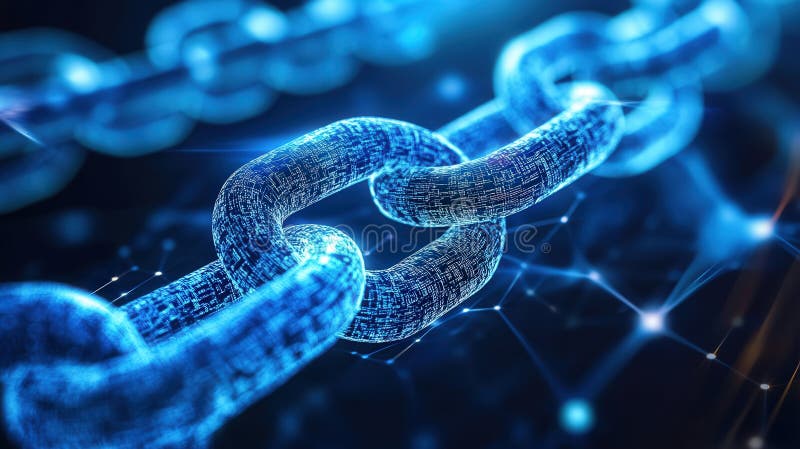 Blockchain Technology Visualized Depiction As a Chain Stock ...