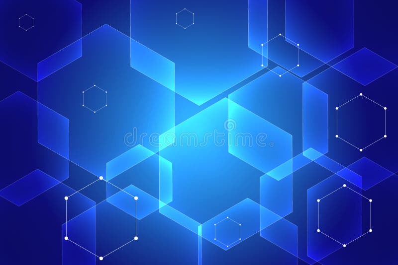 Blockchain Technology Background. Blue Digital Pattern. Bussines ...