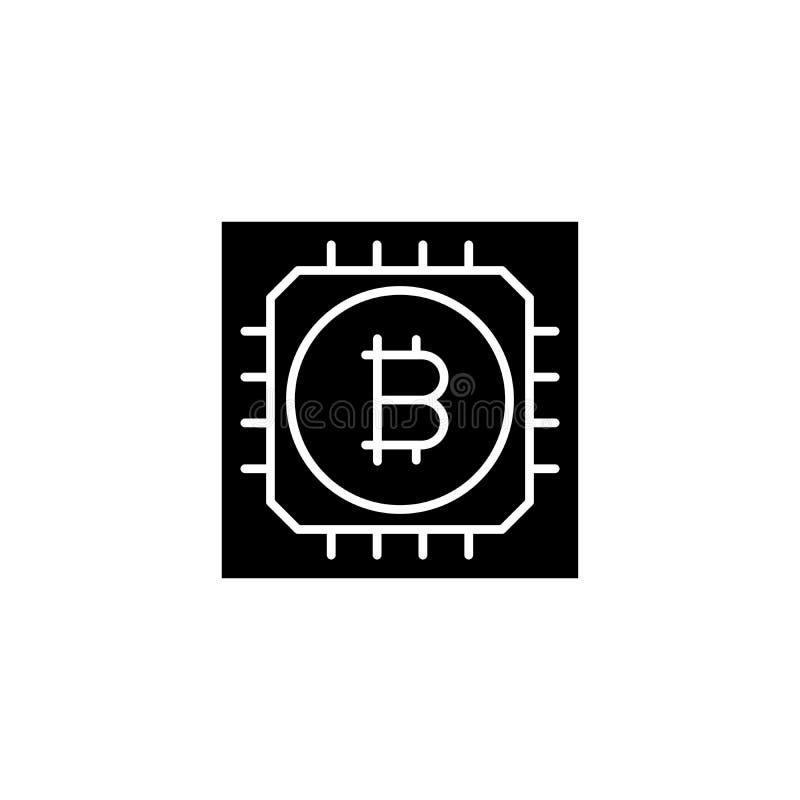 Blockchain Technology Black Icon Concept. Blockchain Technology Flat ...