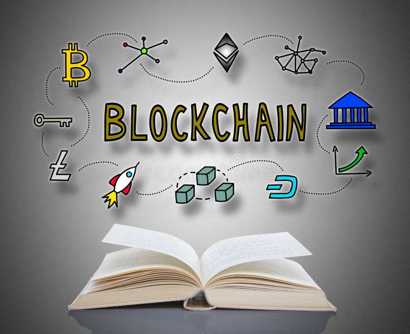 Blockchain Technology Concept on a Laptop Screen Stock Photo - Image of ...
